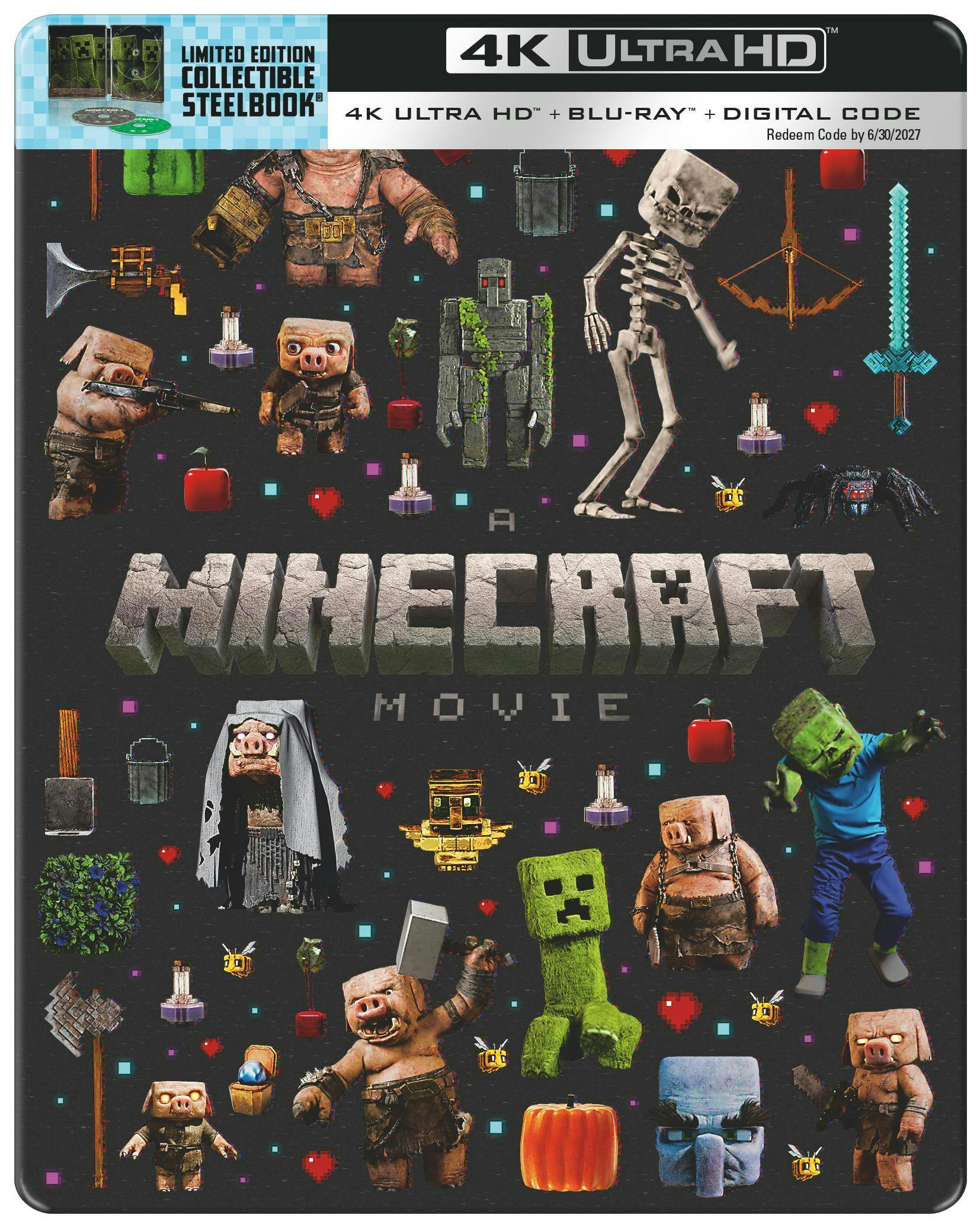 A Minecraft Movie (Limited Edition 4K Ultra HD Steelbook + Blu-ray) [U ...